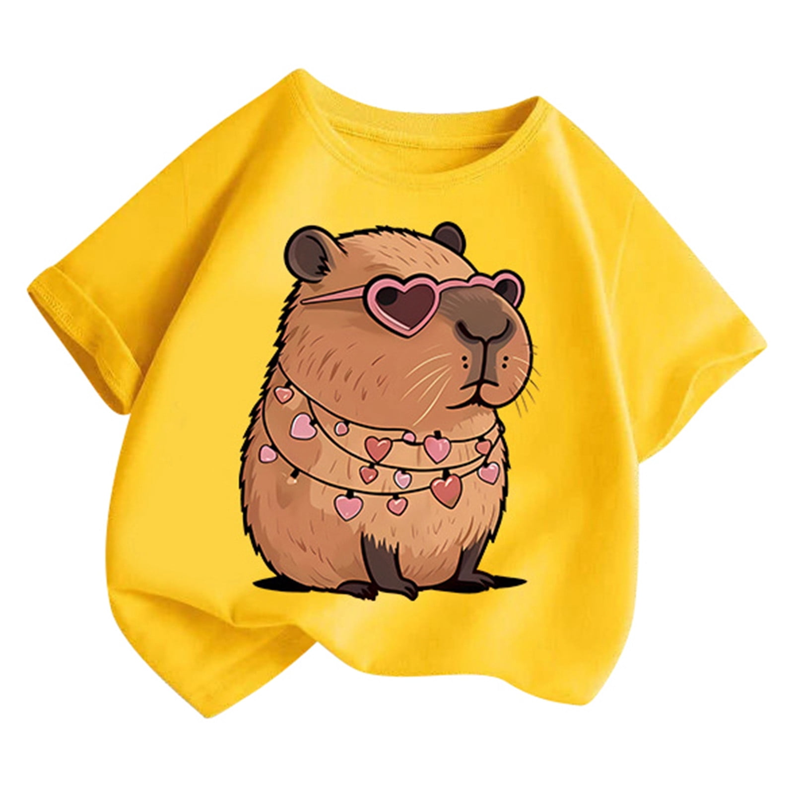 Elegyee Girls Sweet T Shirt Summer Casual Cartoon Animal Print Short ...