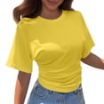 Elegyee Women's Short Sleeve Crew Neck T-Shirt Casual Solid T Shirt ...
