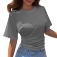 Elegyee Women's Short Sleeve Crew Neck T-Shirt Casual Solid T Shirt ...