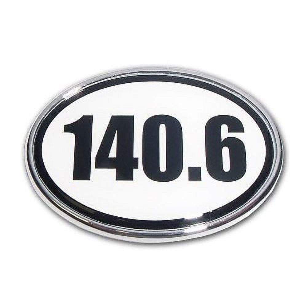 Elektroplate 140.6 Black and White Oval Chrome Auto Emblem - Walmart.com