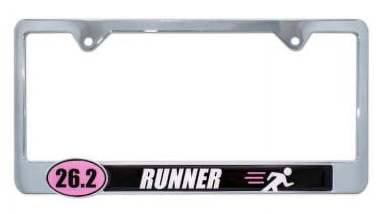 Elektroplate 26.2 Marathon Runner Pink Shiny Chrome Metal License Plate ...