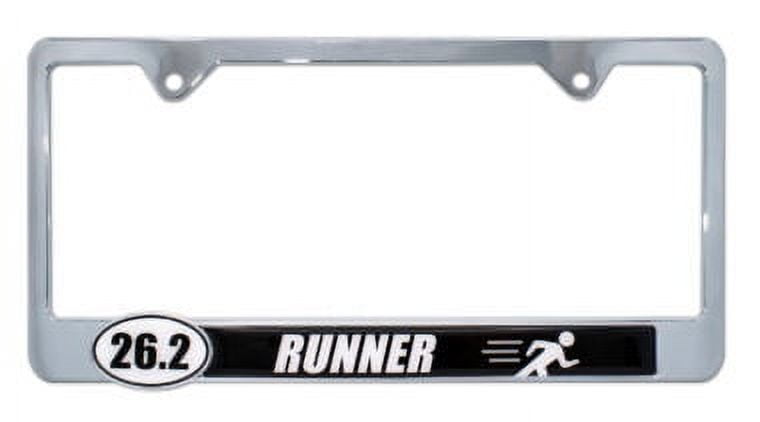 Elektroplate 26.2 Marathon Runner White Shiny Chrome Metal License ...