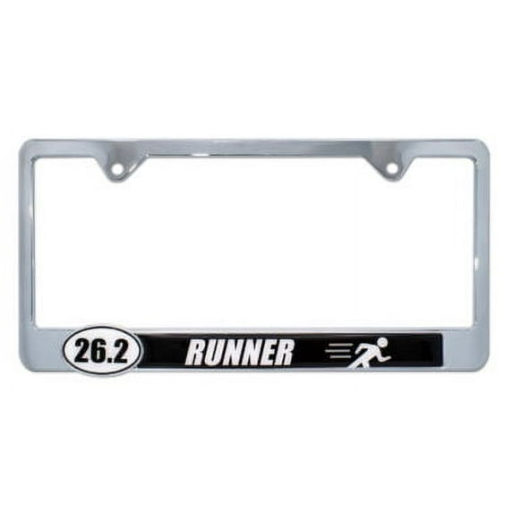 Elektroplate 26.2 Marathon Runner White Shiny Chrome Metal License ...