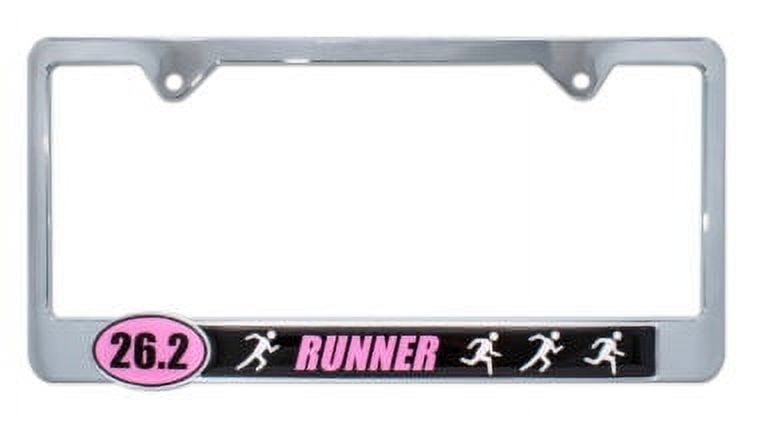 Elektroplate 26.2 Marathon Runners Pink Shiny Chrome Metal License ...