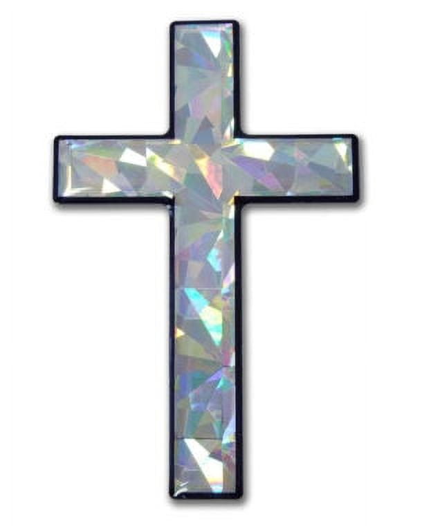 Elektroplate Christian Cross Silver Automotive Grade 3D Reflective ...