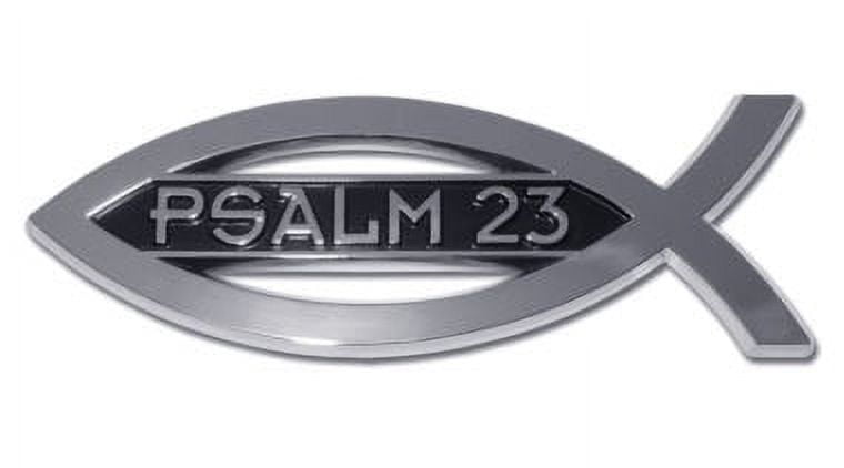 Elektroplate Christian Fish Psalm 23 Shiny Silver Chrome OEM Automotive ...
