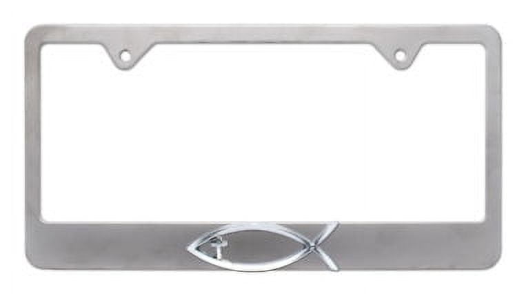 Elektroplate Christian Fish with Cross Silver Chrome Metal Automotive ...