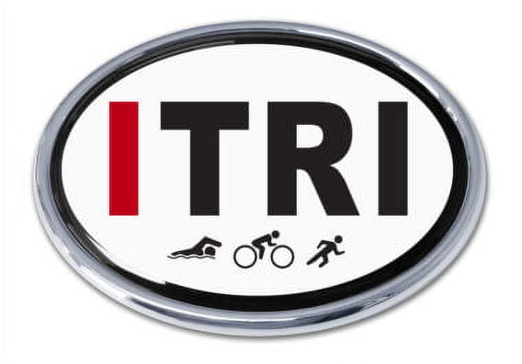 Elektroplate ITriathlon Black and White Oval Chrome Metal Automotive ...
