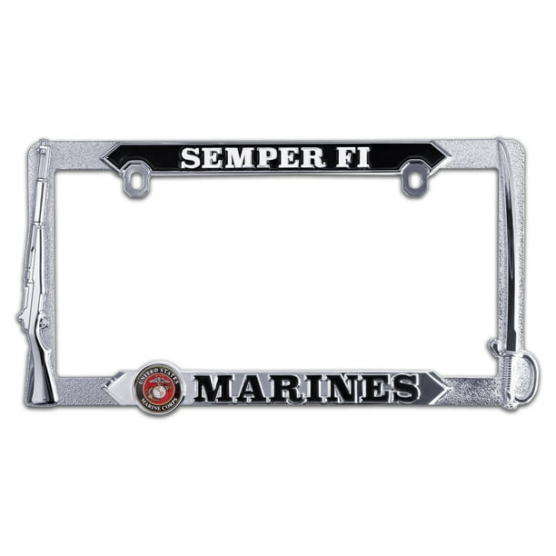 Elektroplate Officially Licensed Marines Semper Fi 3D Shiny Silver ...