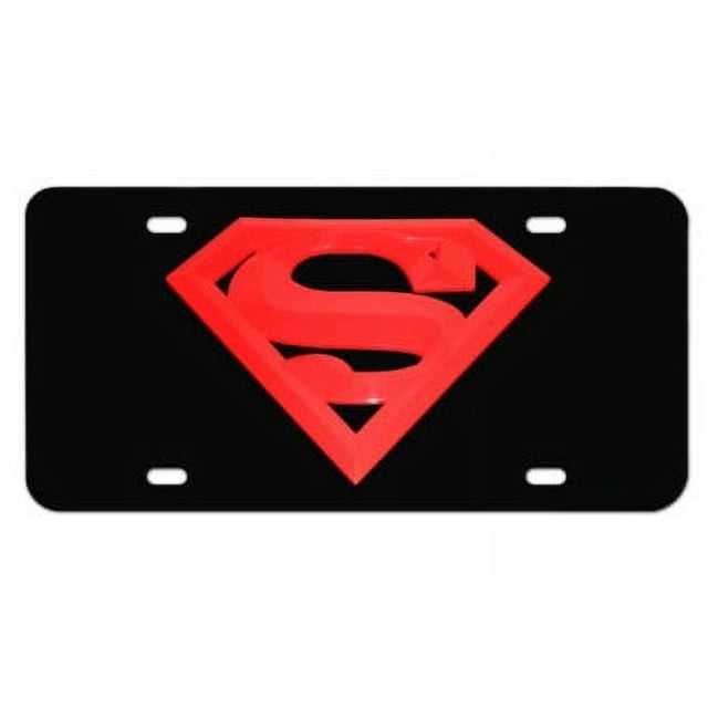 Elektroplate Officially Licensed Superman Red Shield Black Metal Front ...