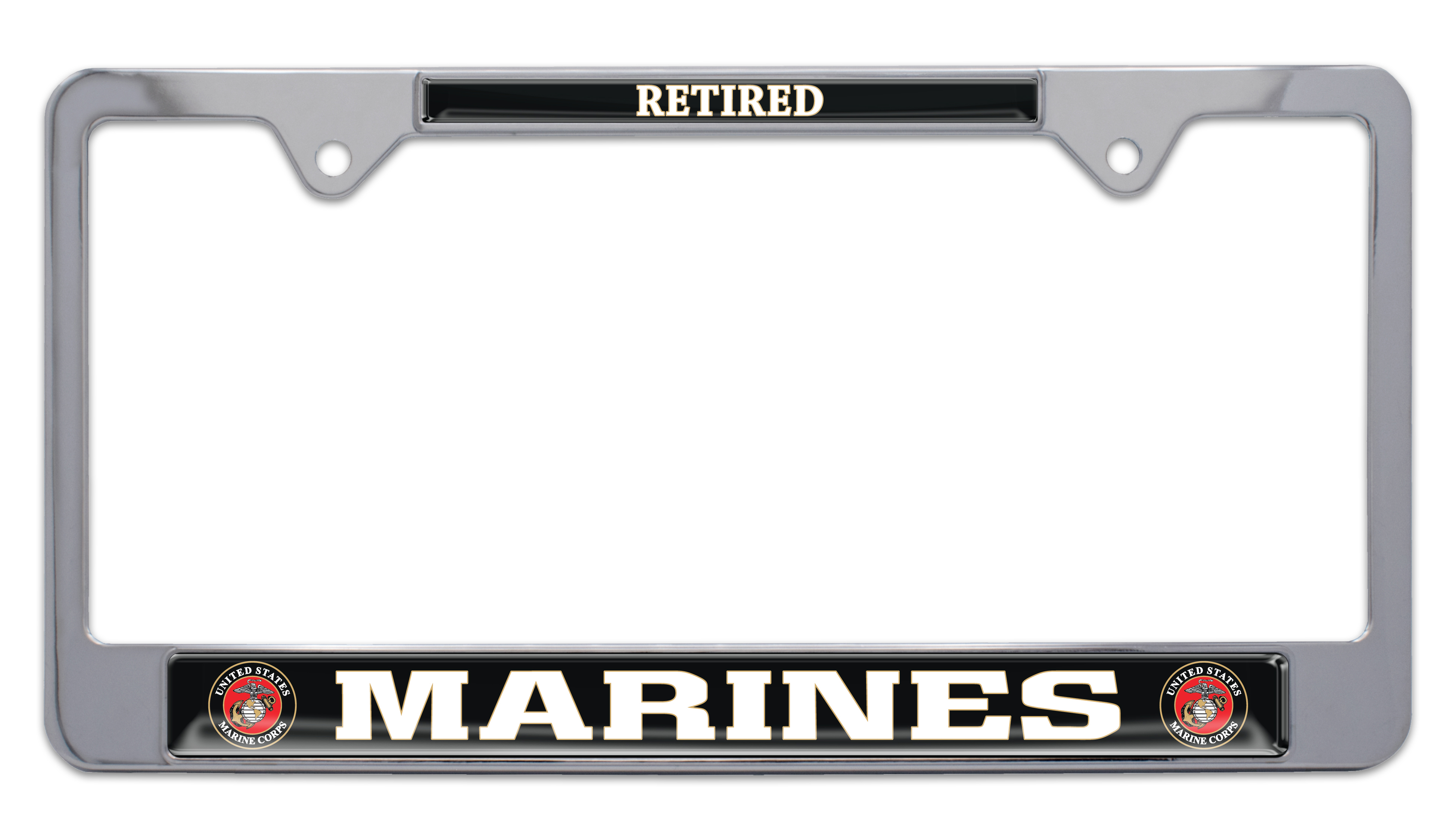 U.S. Marines Retired Chrome License Plate Frame - Walmart.com