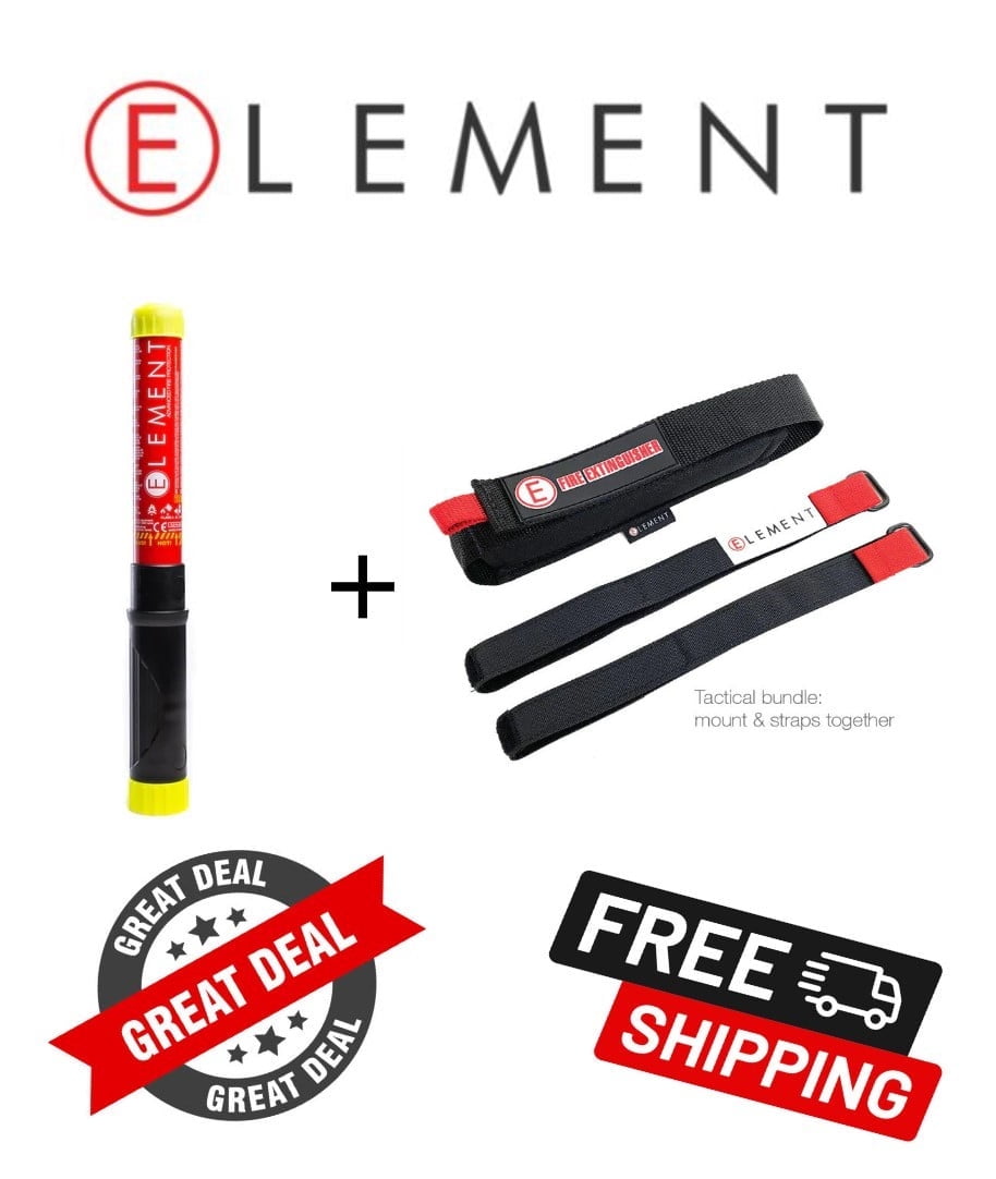 Element Fire E100 40100 Compact Fire Extinguisher + Tactical Kit Sleeve & Straps - Walmart.com