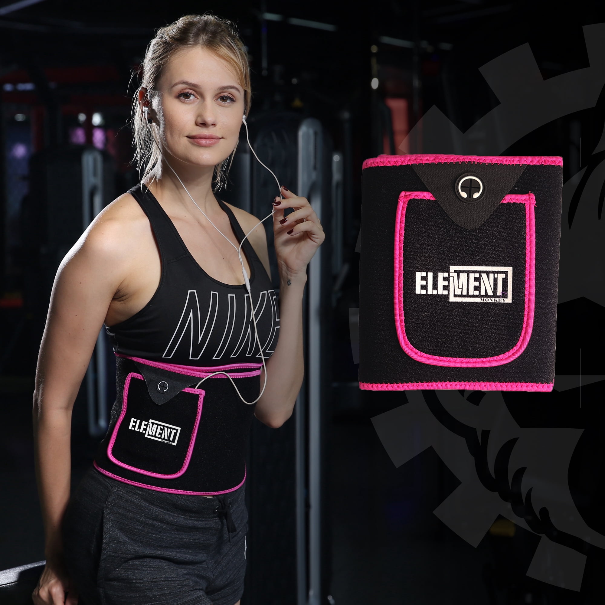 Element Monkey Sauna Waist Trainer with Phone Pocket For Men and Women, MMA, Boxing, Jogging ...