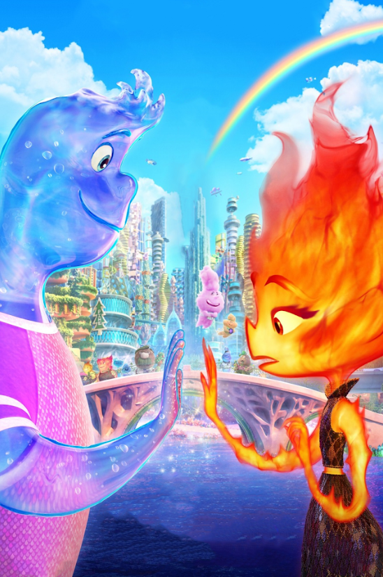 Elemental 2023 Poster 24x36 - Pixar Animation Fire and Water Adventure ...