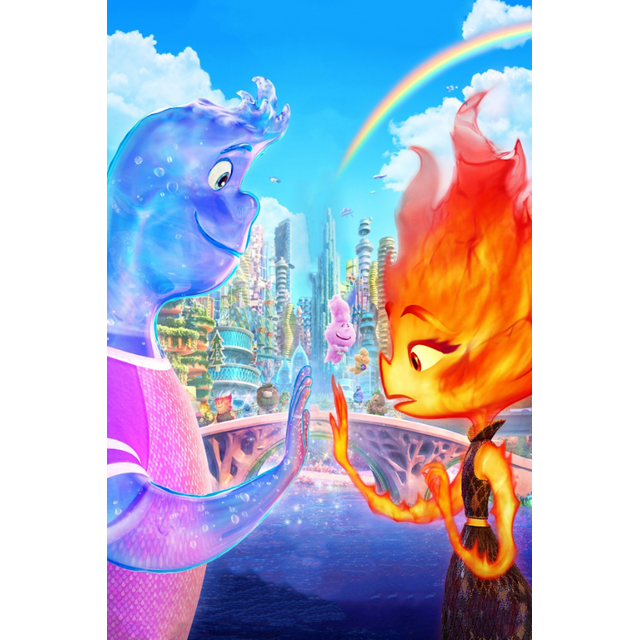 Elemental 2023 Poster 24x36 - Pixar Animation Fire and Water Adventure ...