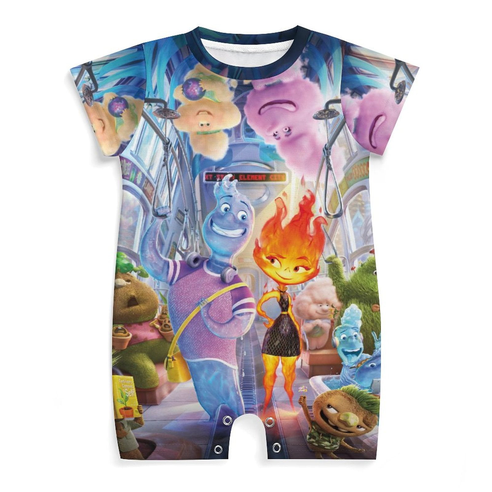 Elemental Baby Boy Girl Short Sleeve Romper Clothing Set Print Cartoon ...