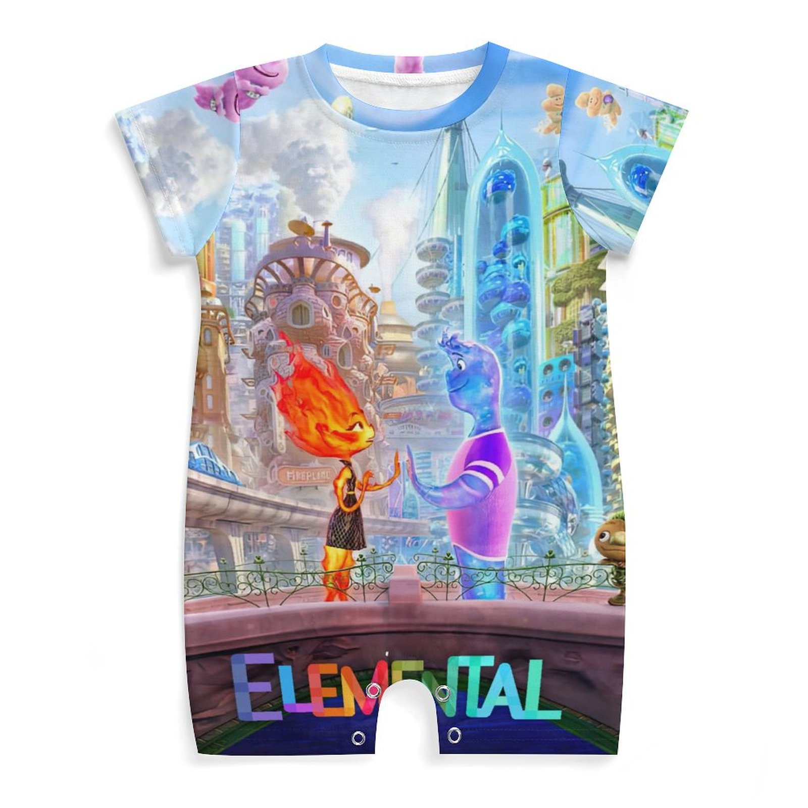 Elemental Baby Boy Girl Short Sleeve Romper Clothing Set Print Cartoon ...