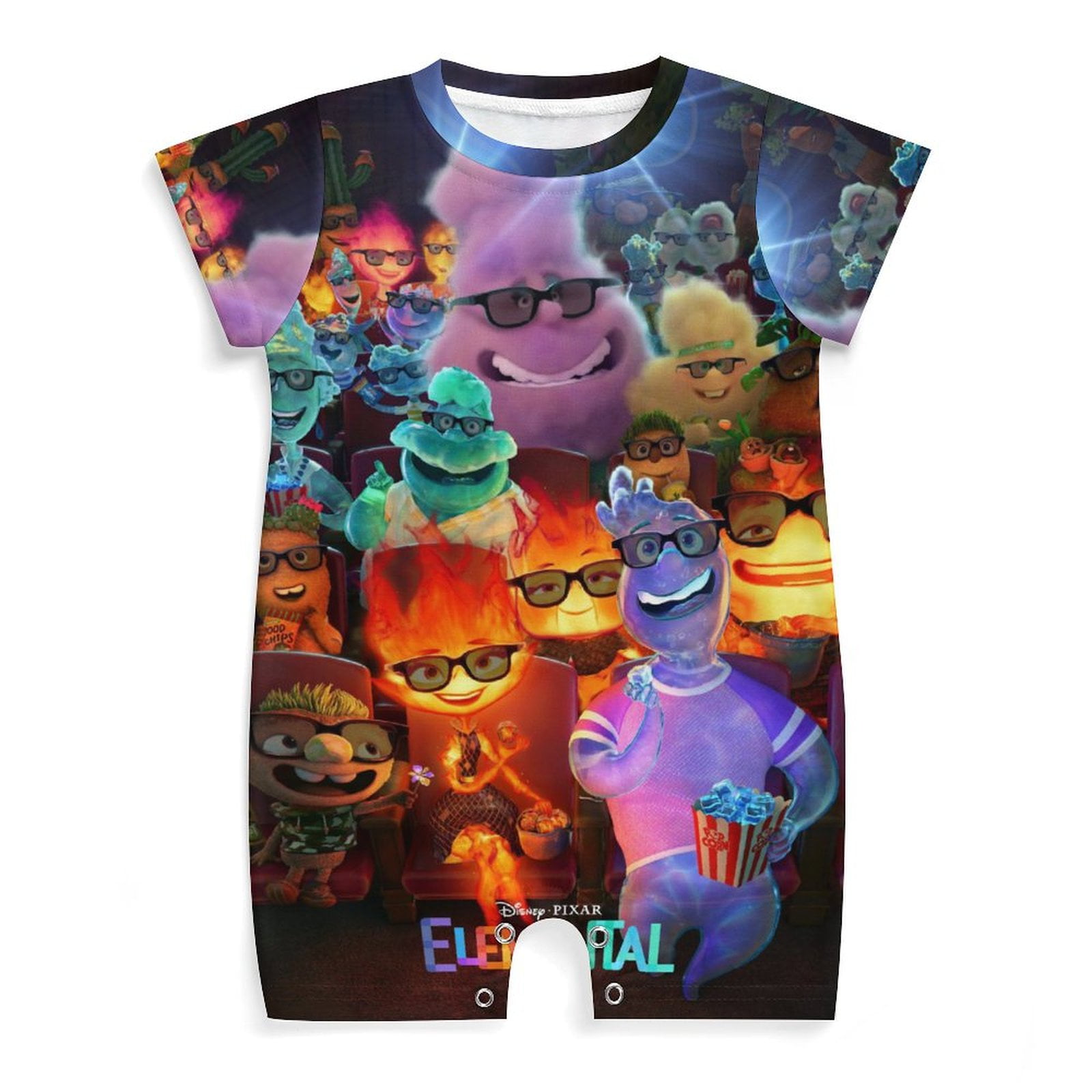 Elemental Baby Boy Girl Short Sleeve Romper Clothing Set Print Cartoon ...
