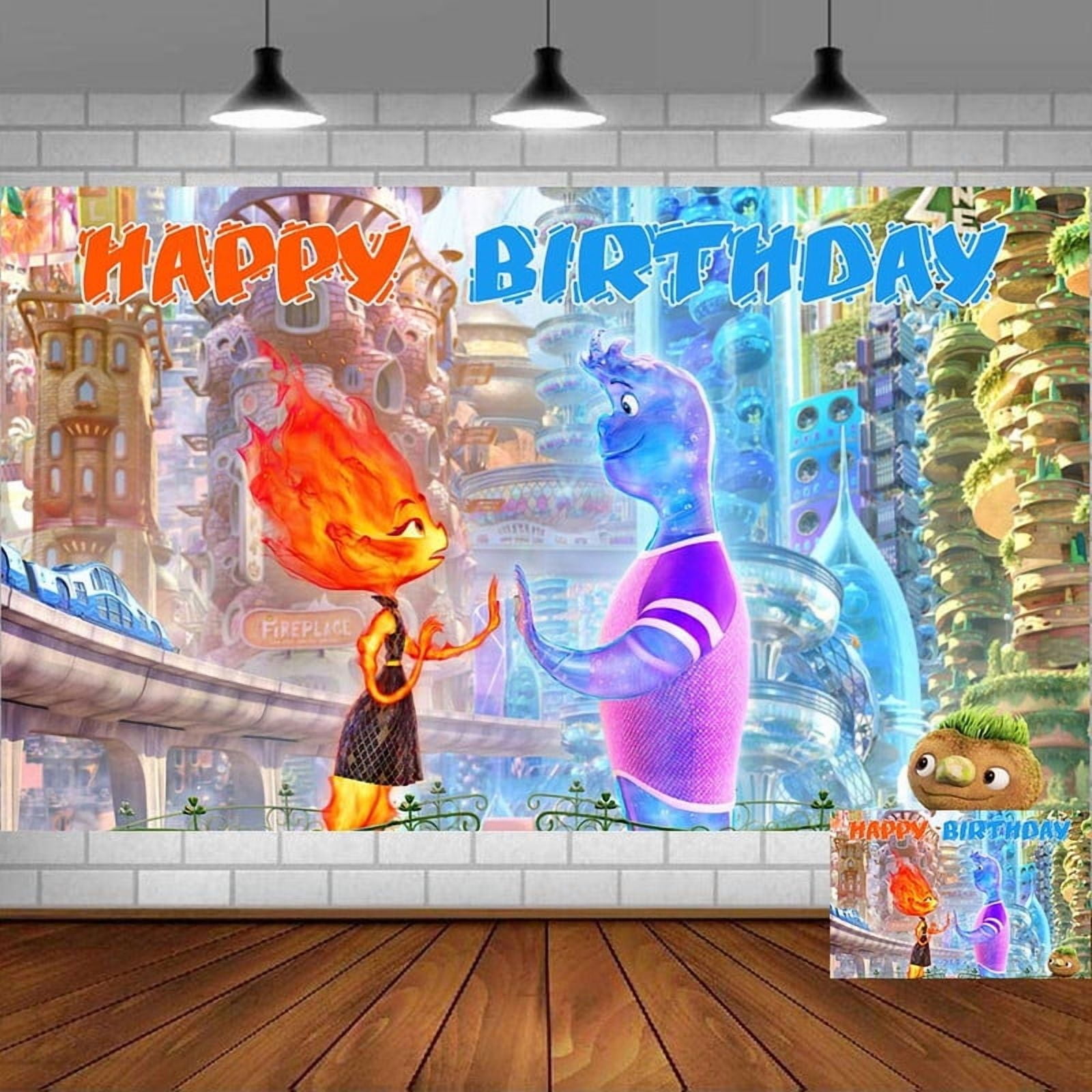 Elemental Backdrop Banner Party Supplies Poster Movie Theme Background ...