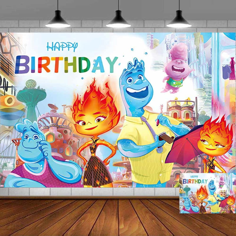 Elemental Backdrop Banner Party Supplies Poster Movie Theme Background ...