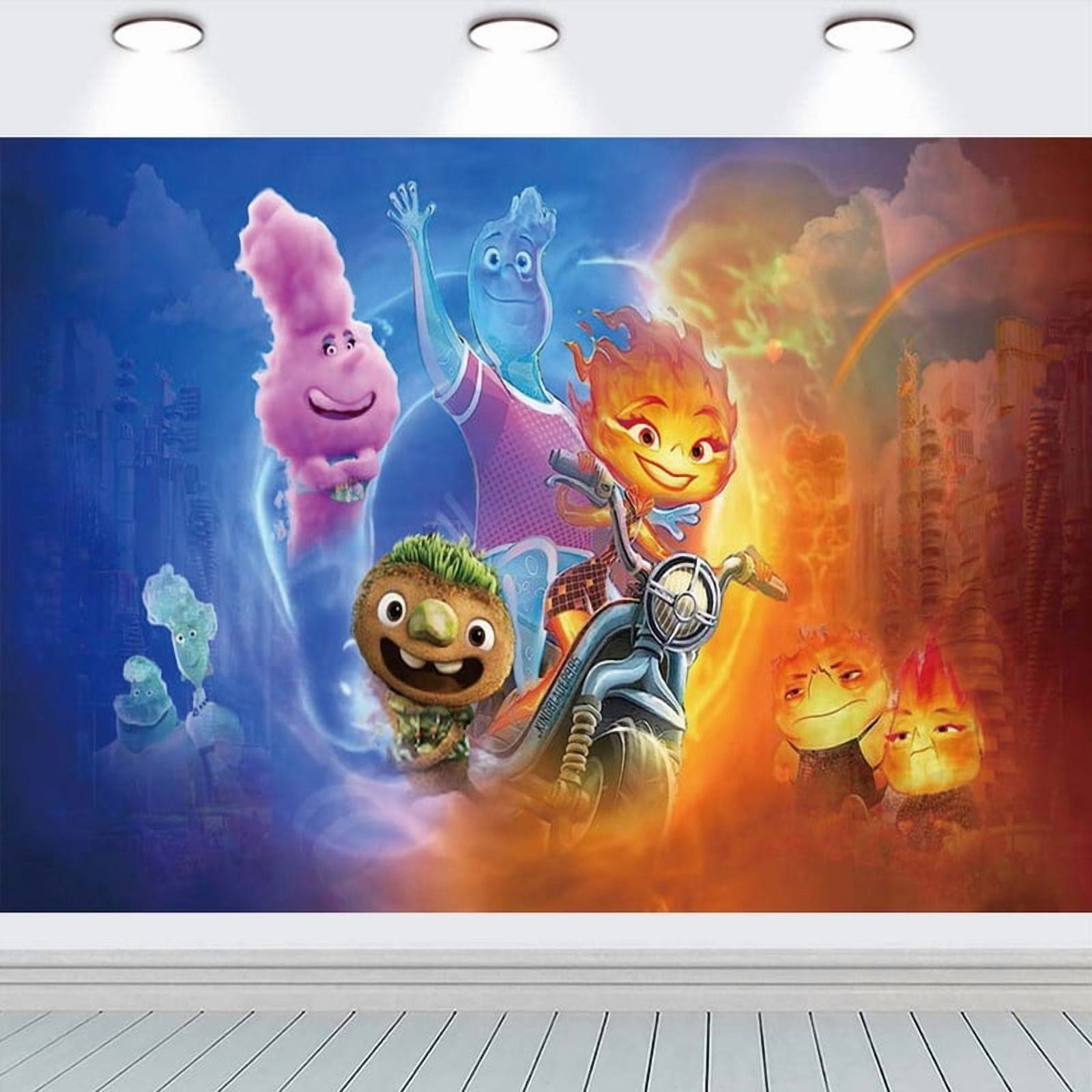 Elemental Backdrop Banner Party Supplies Poster Movie Theme Background ...