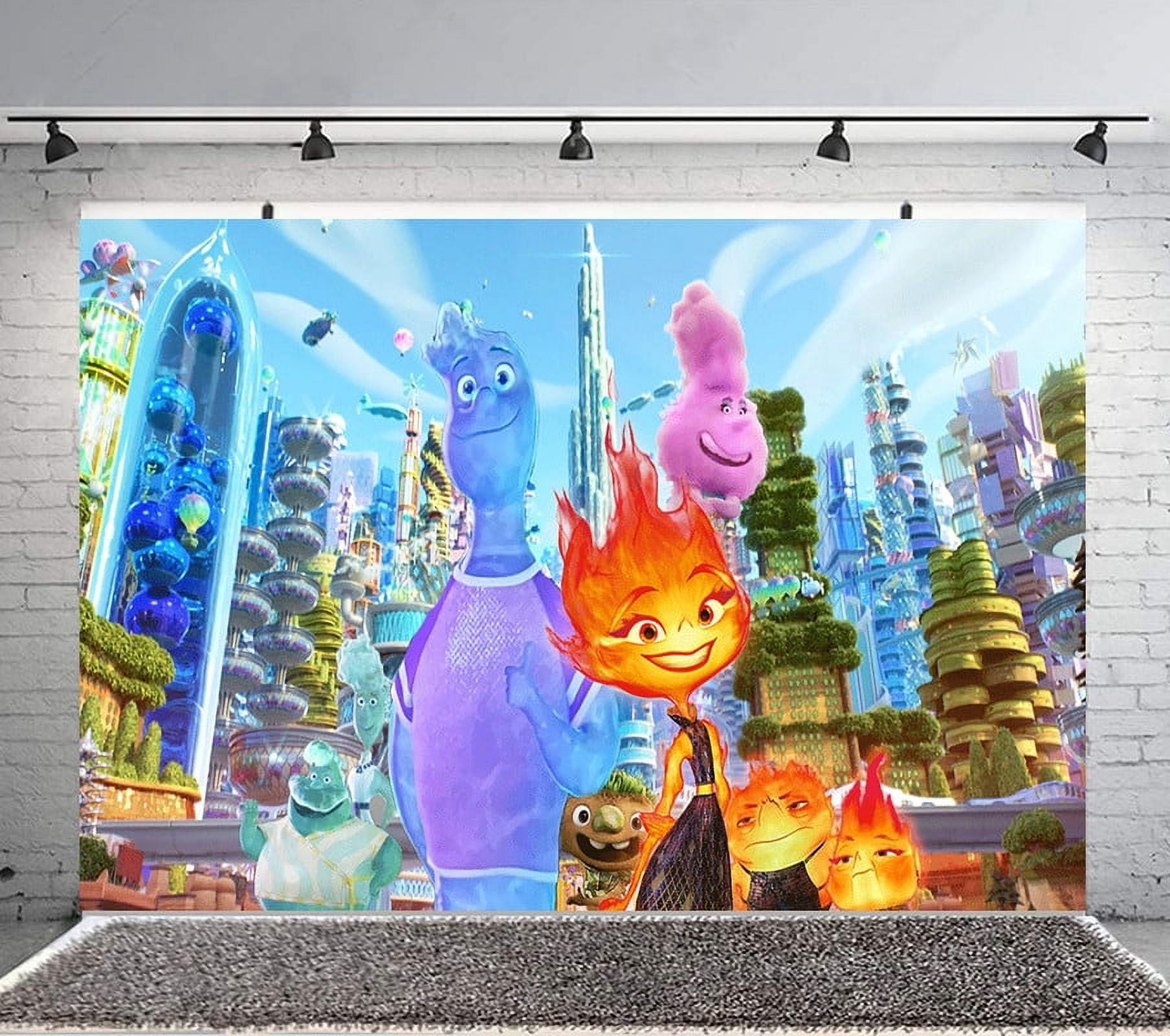 Elemental Backdrop Banner Party Supplies Poster Movie Theme Background ...