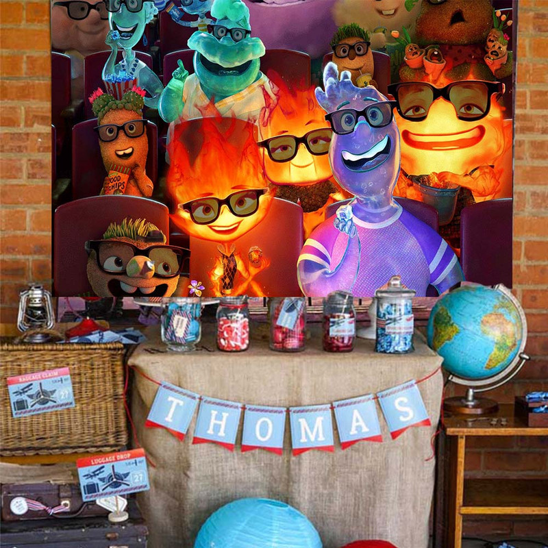 Elemental Backdrop Banner Party Supplies Poster Movie Theme Background ...