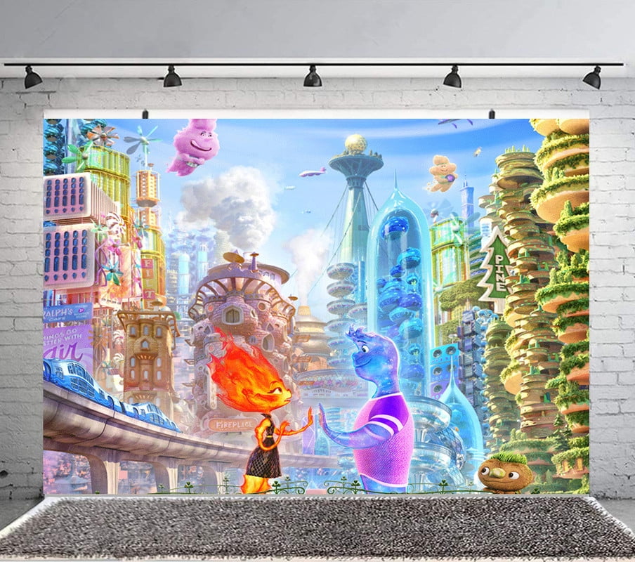 Elemental Backdrop Banner Party Supplies Poster Movie Theme Background ...