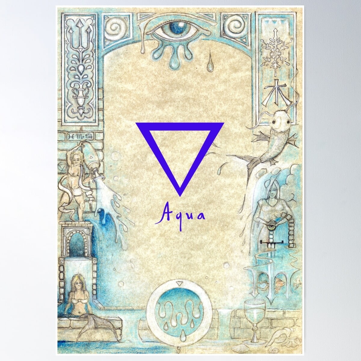 Elemental Banners - Water - Aqua Poster Wall Art, Modern Wall Decor For ...