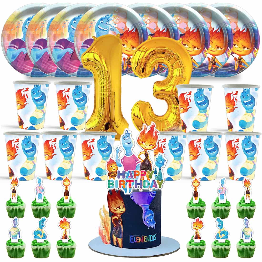 Elemental Birthday 13th Cups Party Supplies Plates Fans Decorations ...