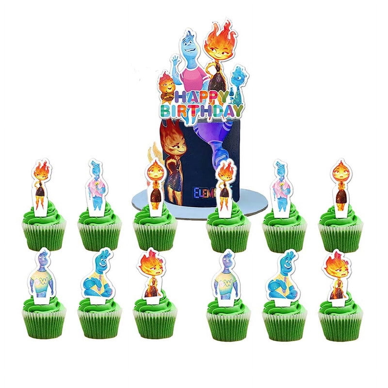 Elemental Cake Topper CupcakeS Set Birthday Party Supplies Decoration ...