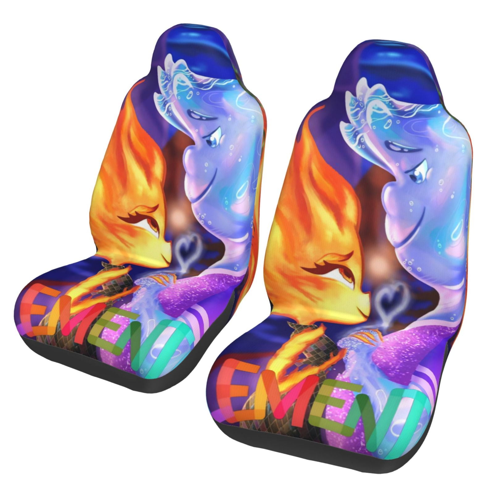 Elemental Car Seat Covers 2 Pack Cartoon Print Front Seat Covers ...