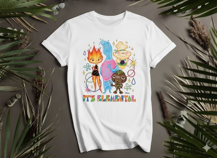 Elemental Characters Group, Custom Graphic Tee Family Movie Shirt ...
