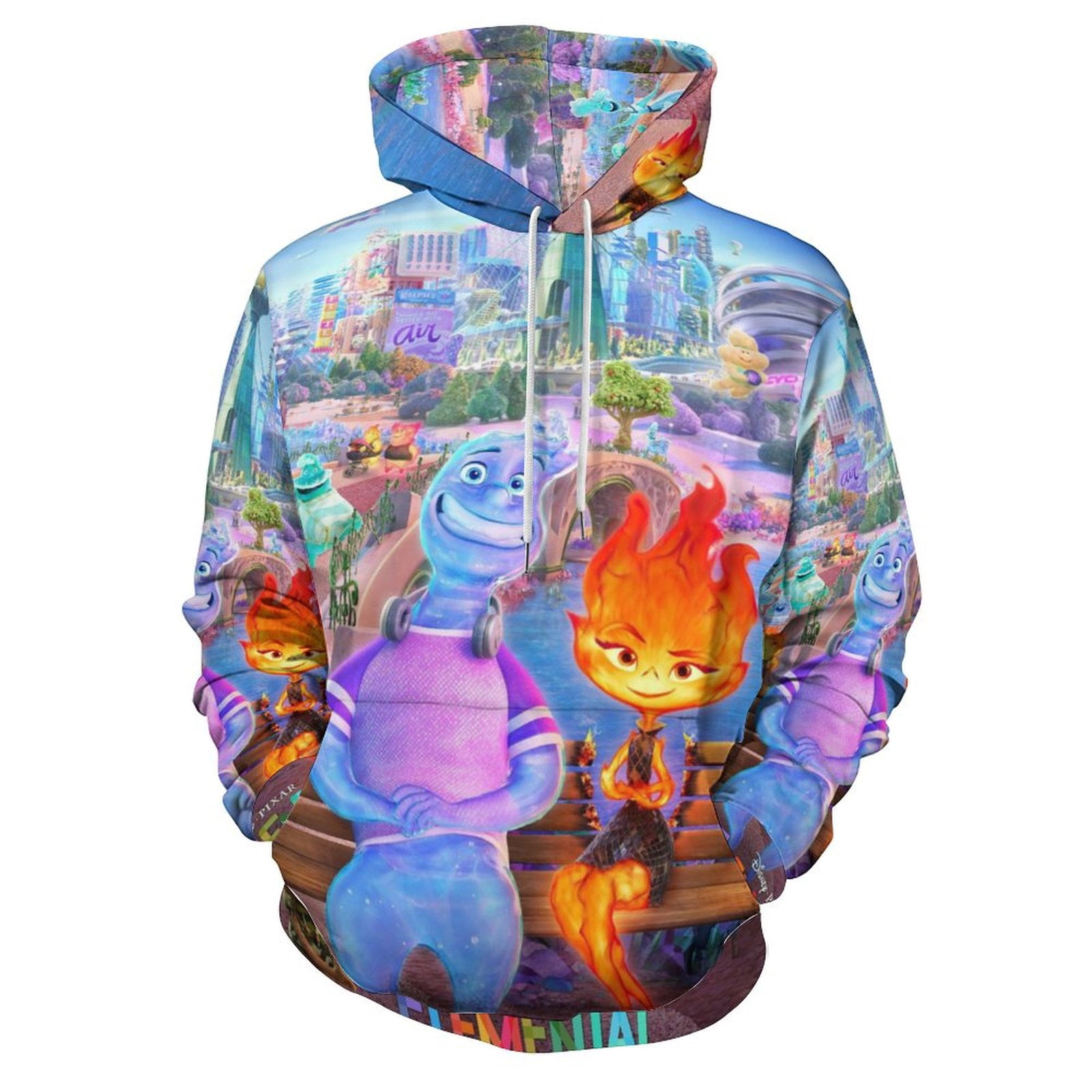 Elemental Hoodie 3D Print Pullover Hooded Long Sleeve Sweatshirts Tops ...