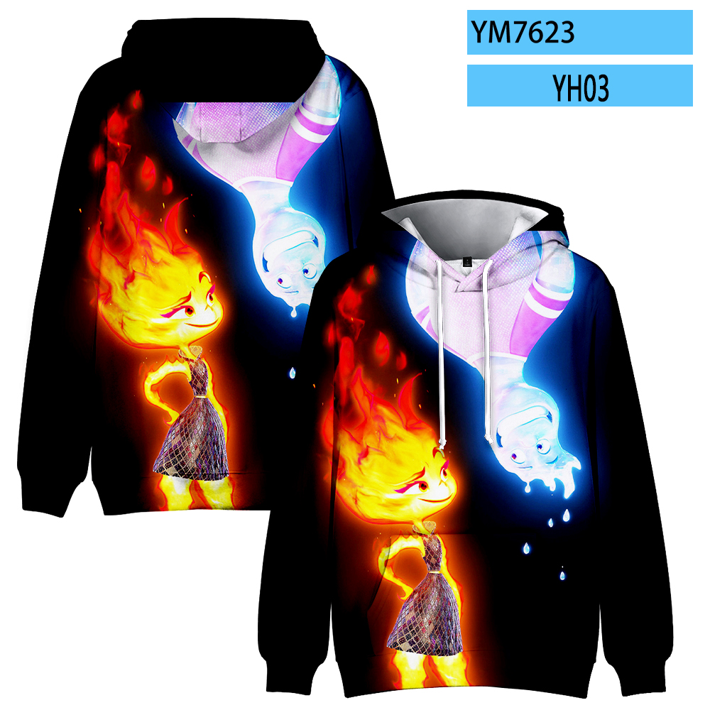 Elemental Hoodies Funny Animated Movies Sweatshirts Hip Hop Clothing ...
