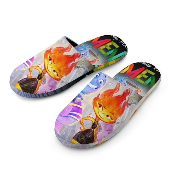 Elemental Mens Cozy Slippers Warm Soft Plush Slipper Slip-on House ...