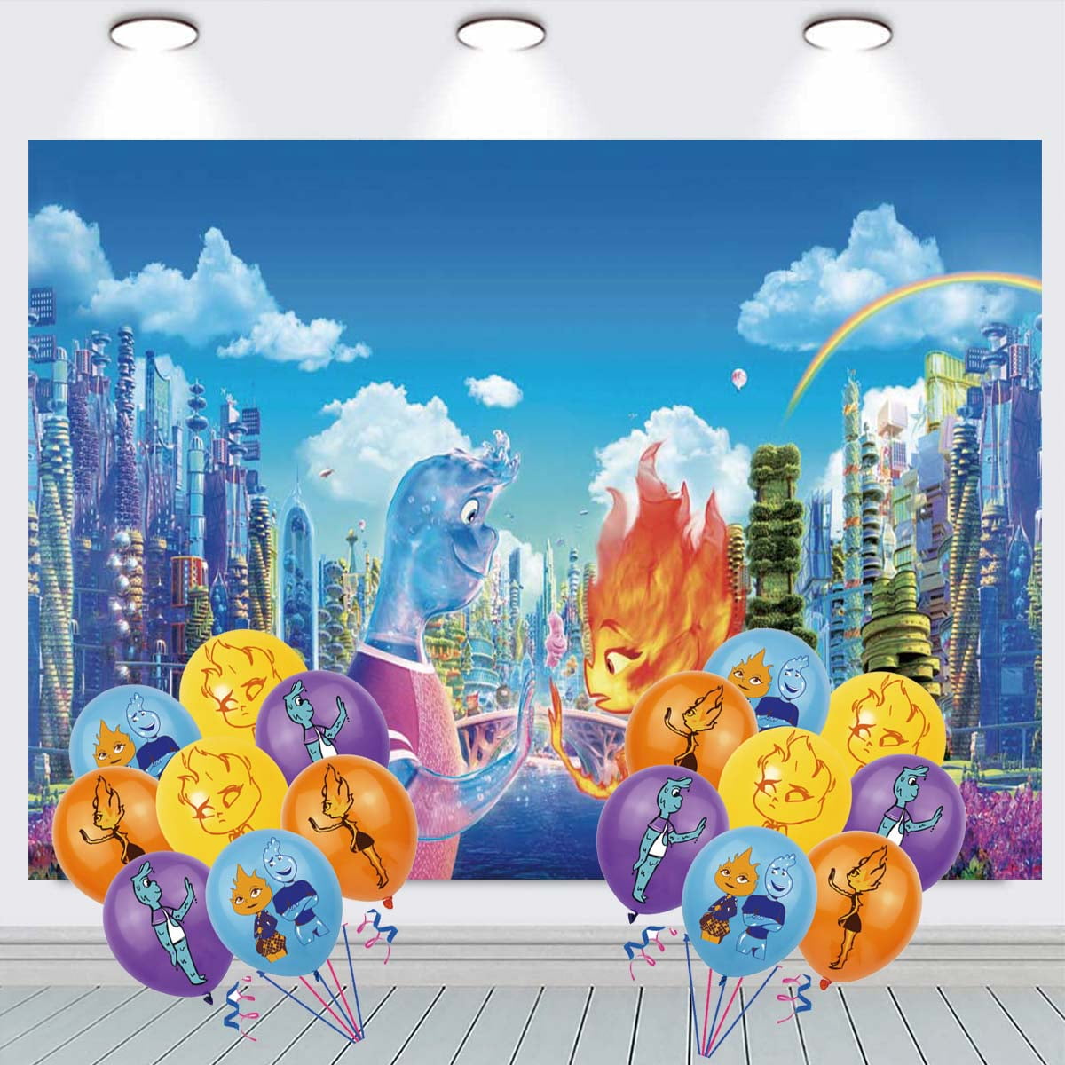Elemental Party Decorations Backdrop Banner Balloons Taspestry Wall ...