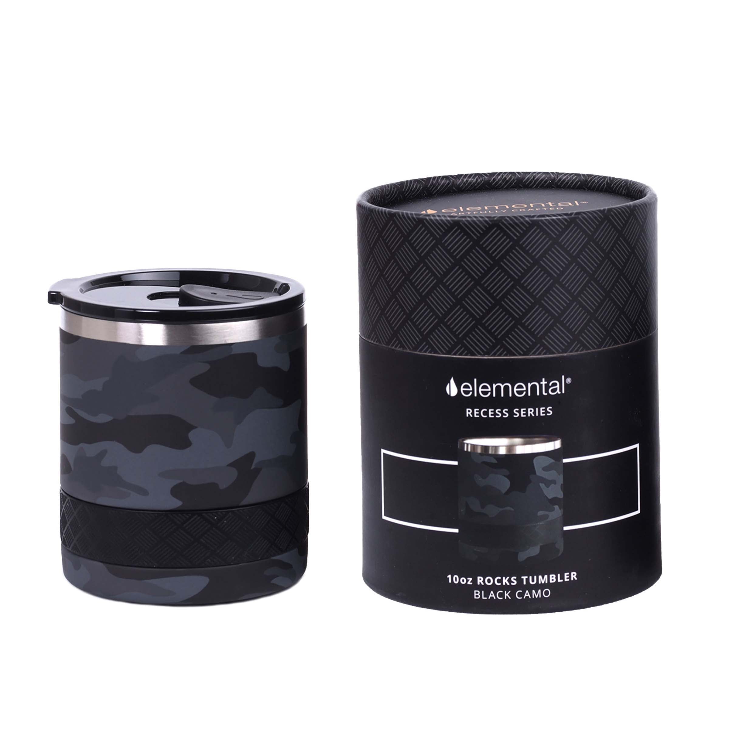 Elemental Recess Lowball Tumbler, 10oz Triple Wall Stainless Steel Cup ...