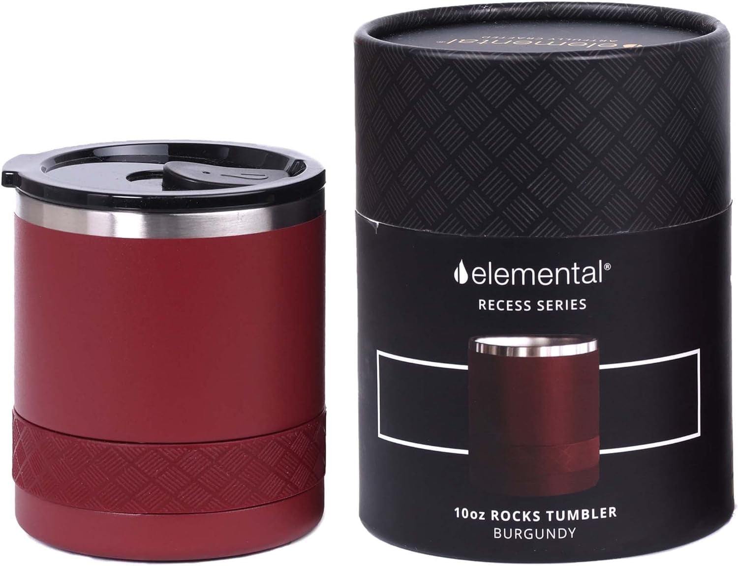 Elemental Recess Lowball Tumbler, 10oz Triple Wall Stainless Steel Cup ...