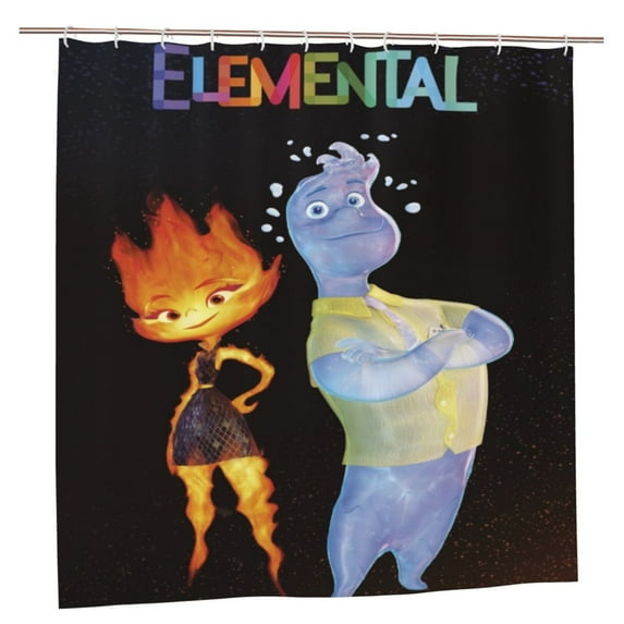 Elemental Shower Curtain, Funny Anime Shower Curtain Sets Waterproof ...