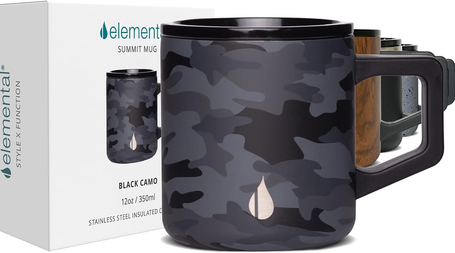 Elemental Summit Insulated Coffee Mug with Lid & Handle, Insulated ...