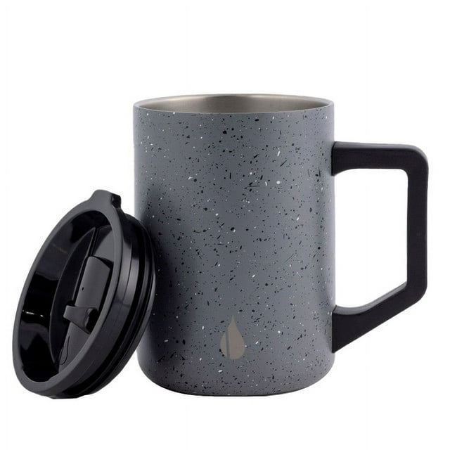 Elemental Summit Insulated Coffee Mug with Lid & Handle, Insulated Vacuum Camp Coffee Cup ...