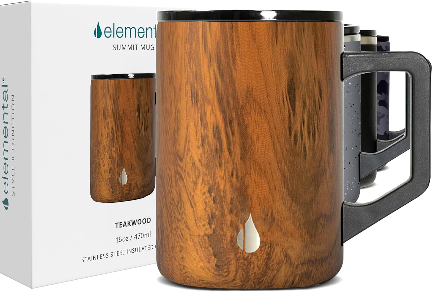 Elemental Summit Insulated Coffee Mug with Lid & Handle, Insulated ...