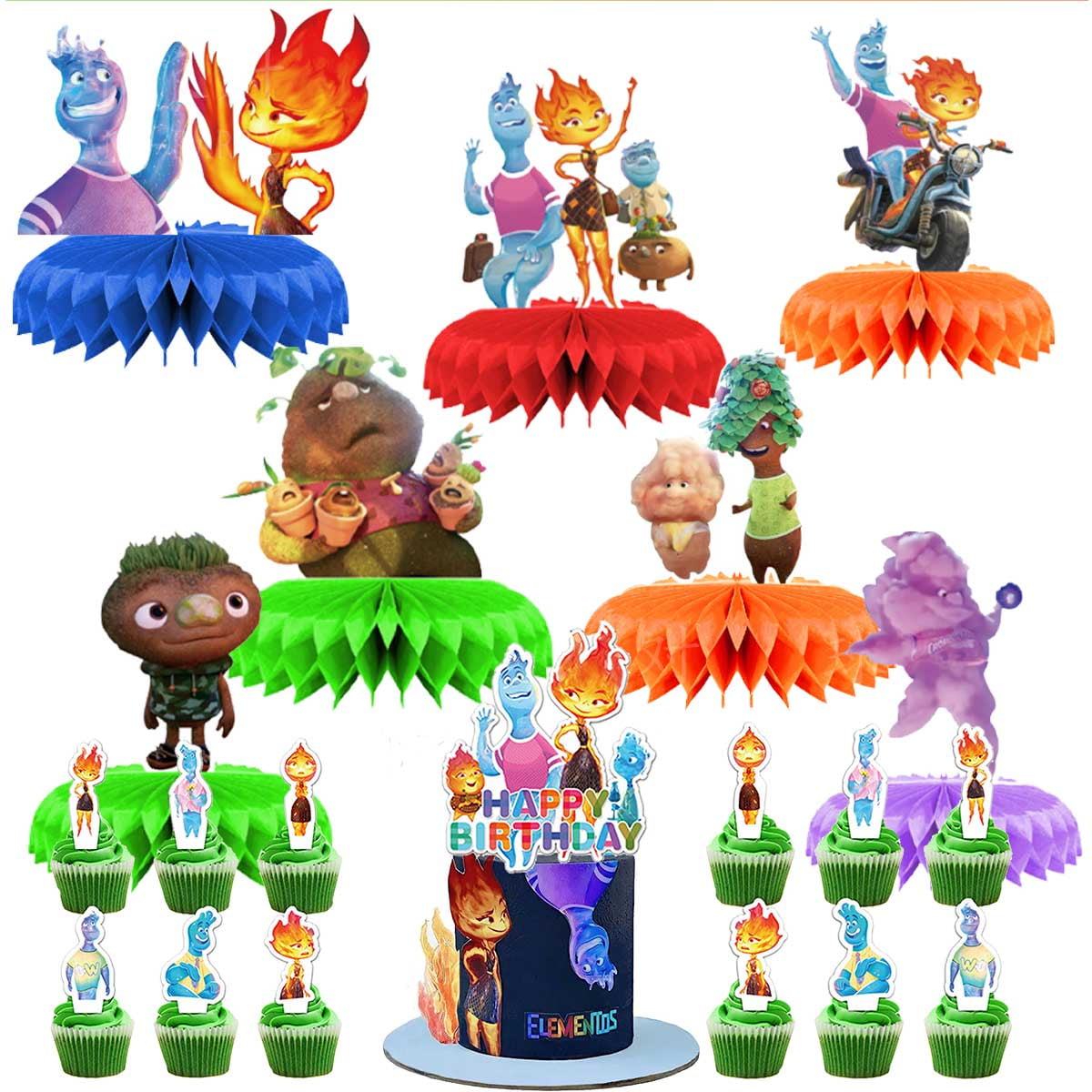 Elemental Party Supplies Table Toppers Honeycomb Centerpieces Cake ...