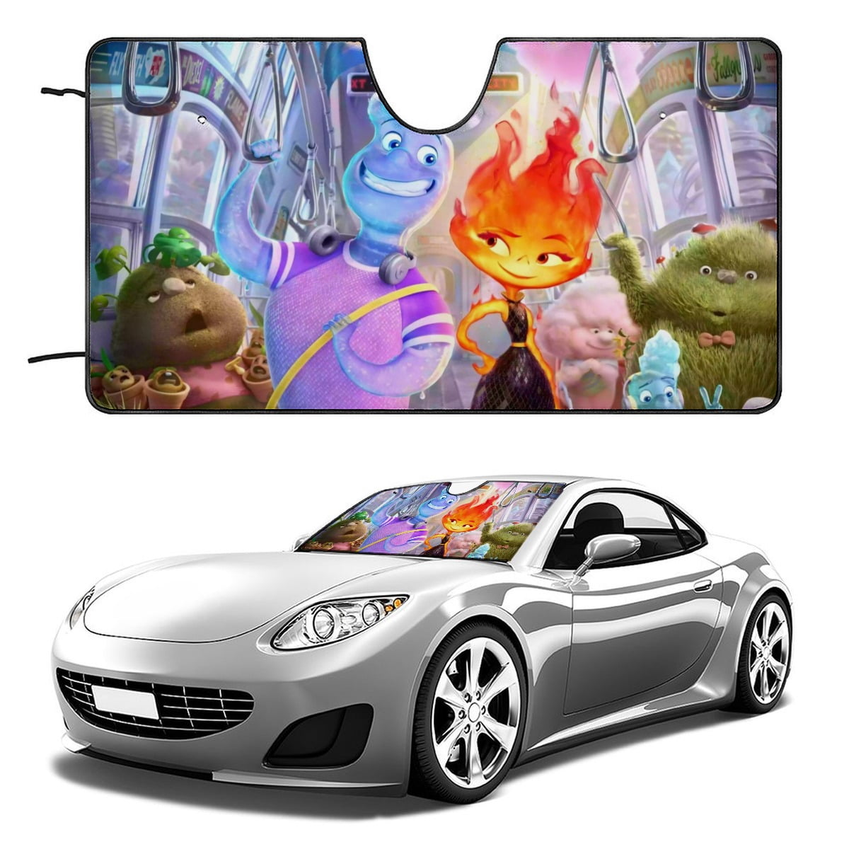 Elemental-theme Windshield Sun Shade Front Protector Folding Car Sun ...