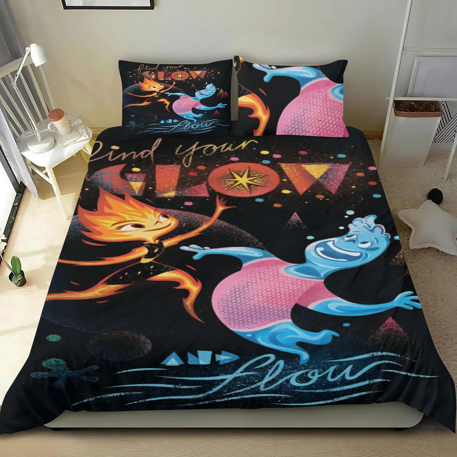 Elemental thin bedding set has One duvet cover and two pillowcases.,35" x 75"（90*190cm ...