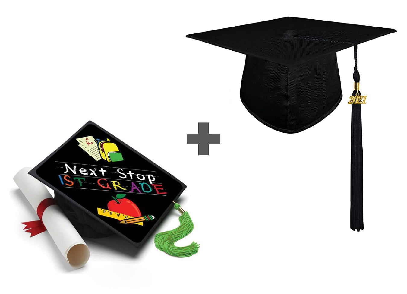 Elementary Graduation Cap - Next Stop First Grade Tassel Topper + Grad ...