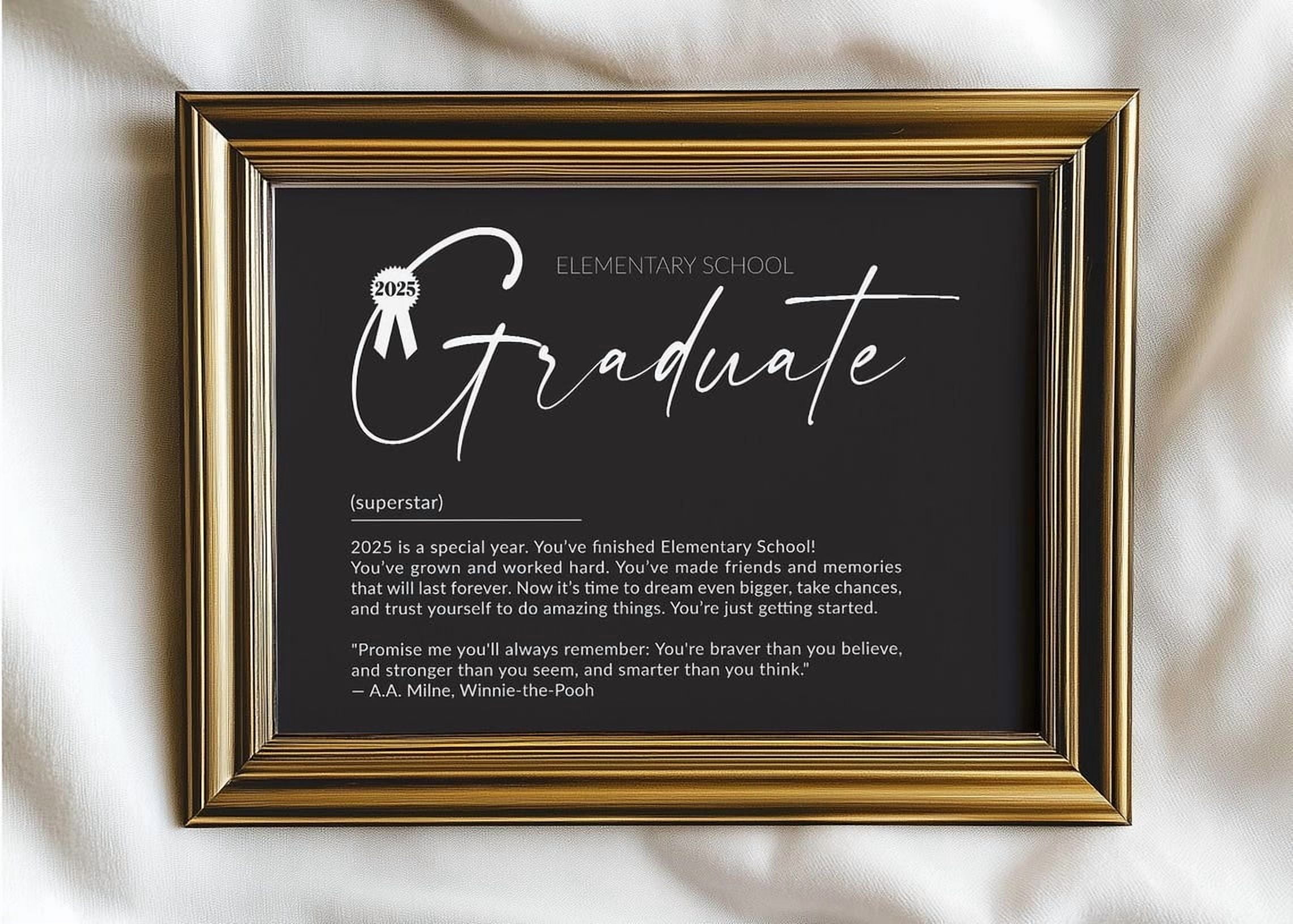 Elementary School Graduation Gift Ideas Graduating Class Of 2025 Quote ...