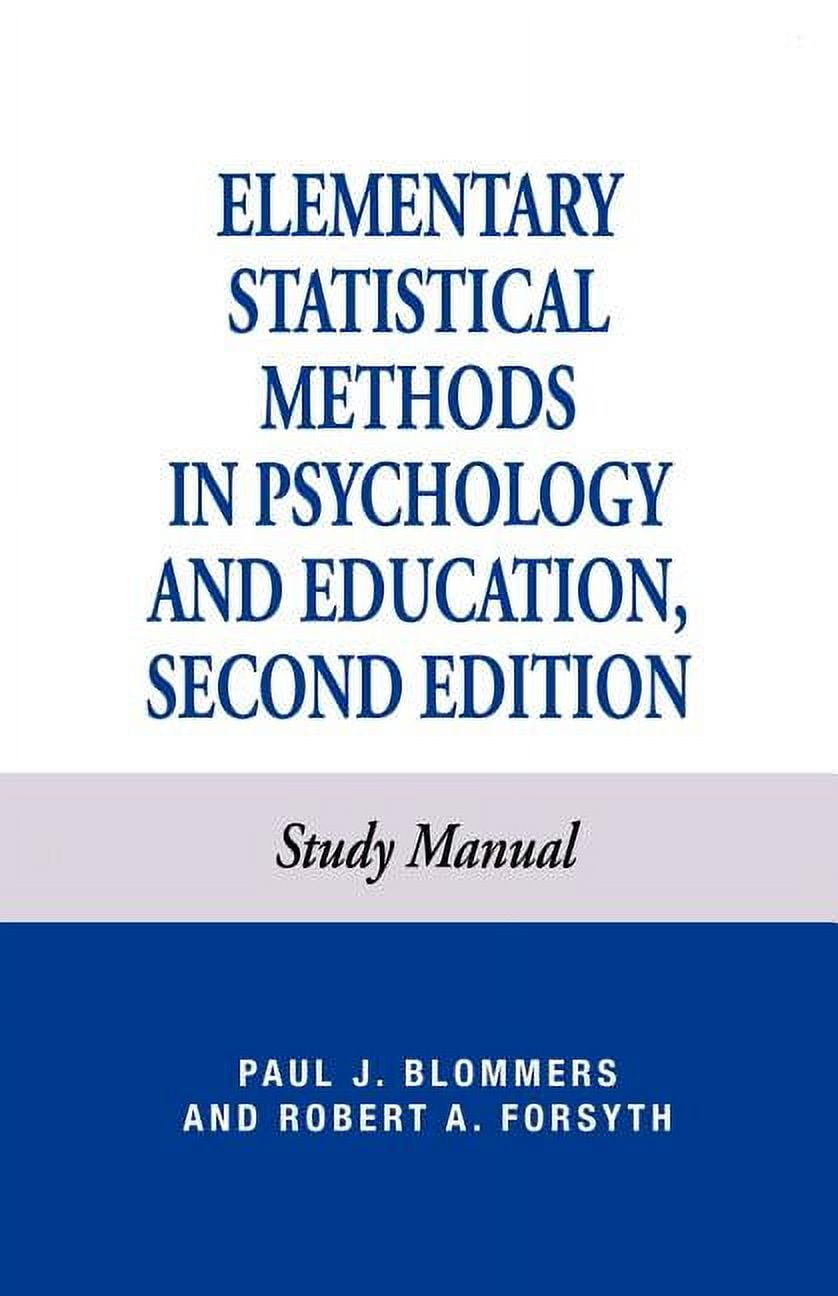 Elementary Statistical Methods in Psychology: and Education, Study ...