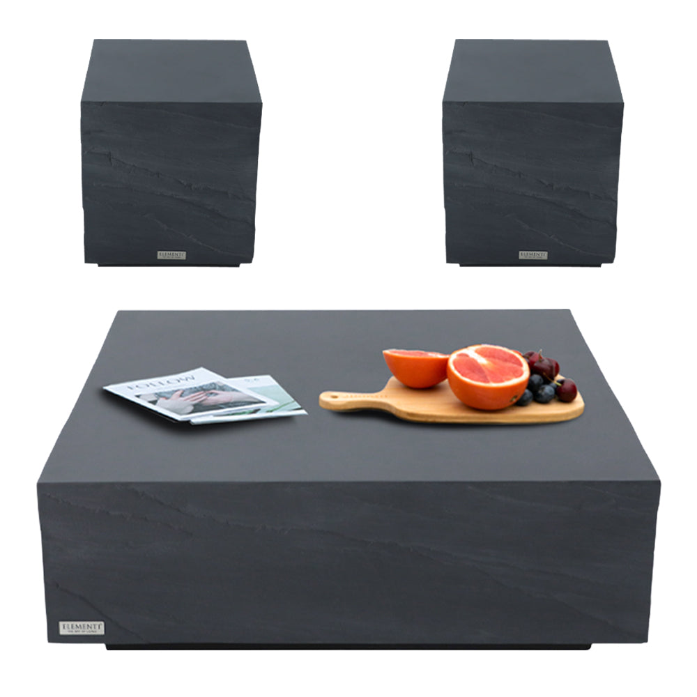 Elementi Colorado Coffee Table End Table Set of 3 for Indoor Outdoor ...